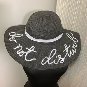 nicole marciano | Accessories | Black Do Not Disturb Straw Hat | Poshmark